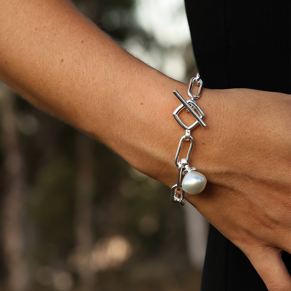 Shackles Pearl Bracelet, Sterling Silver | Kailis Jewellery